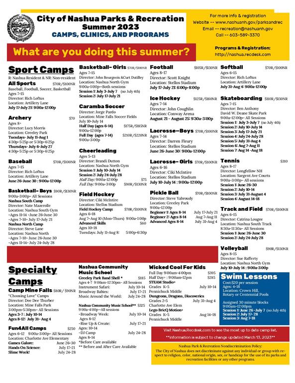 City of Nashua Parks & Recreation - Nashua Parks & Recreation